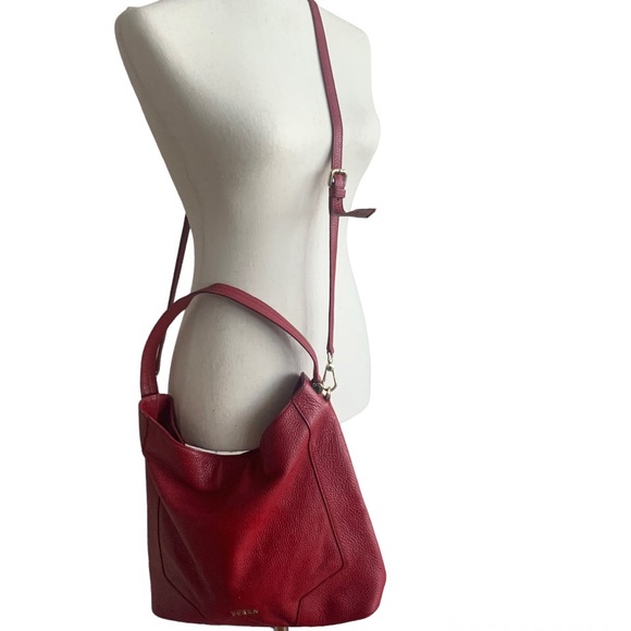 Furla | Bags | Furla Hobo Bag Shoulder Crossbody Bag Red Color Vgec ...